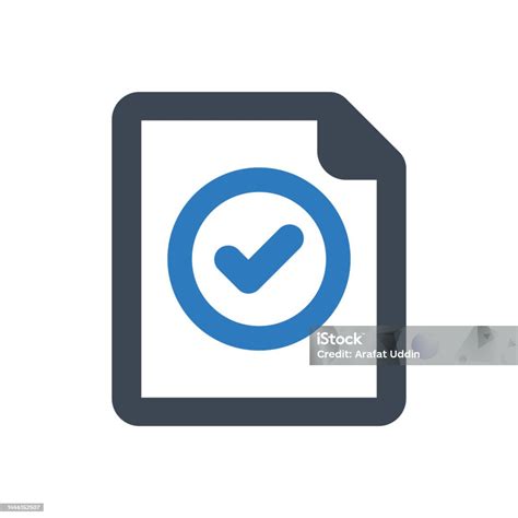 파일 승인 아이콘벡터 일러스트 레이 션입니다 파일 승인됨 확인 표시 완료 문서 완료 확인 페이지 종이 시트 승인 선 개요 아이콘 개체 그룹에 대한 스톡 벡터 아트 및 기타