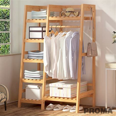 Coat Rack Wooden Bedroom Storage Cabinet Clothes Proma