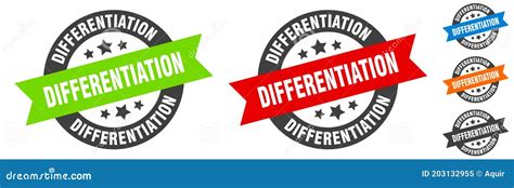 Differentiation Sticker Differentiation Sign Set Vector Illustration