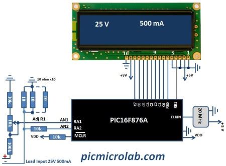Dual Voltmeter Amperemeter LCD Microcontroller Based Projects