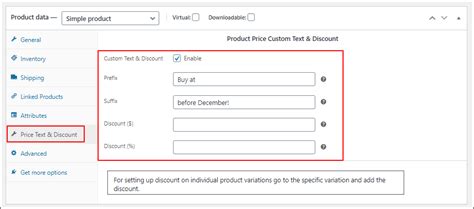 How To Set Up Elex Woocommerce Product Price Custom Text Before And After Text And Discount