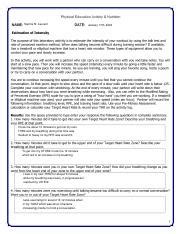 Estimation Of Intensity How To Measure Workout Intensity With Course Hero