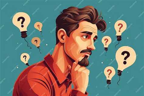 El Hombre Está Pensando Signo De Interrogación Ilustración Vectorial Al