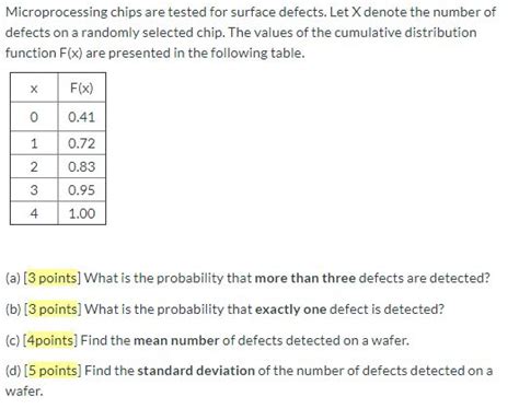 Solved Microprocessing Chips Are Tested For Surface Defects