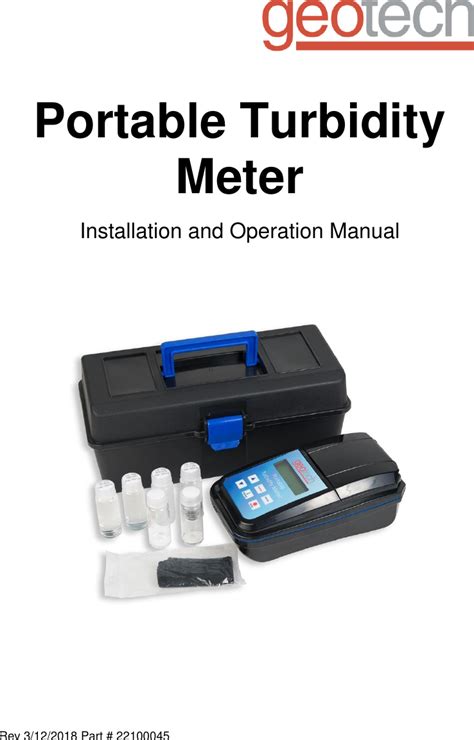 Digital Turbidity Meter Manual At Martha Ehrlich Blog