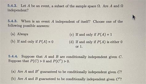 Solved 542 Let A Be An Event A Subset Of The Sample