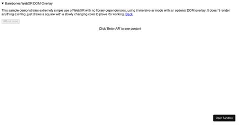 Webxr Codesandbox