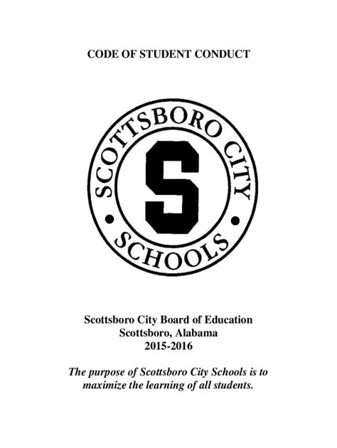 Fillable Online Code Of Conduct Scottsboro City School Fax Email