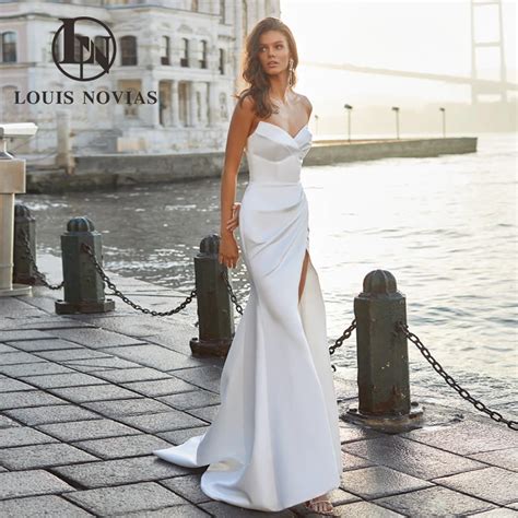 Louis Novias Vestidos De Novia De Sirena Para Mujer Ropa De Sat N