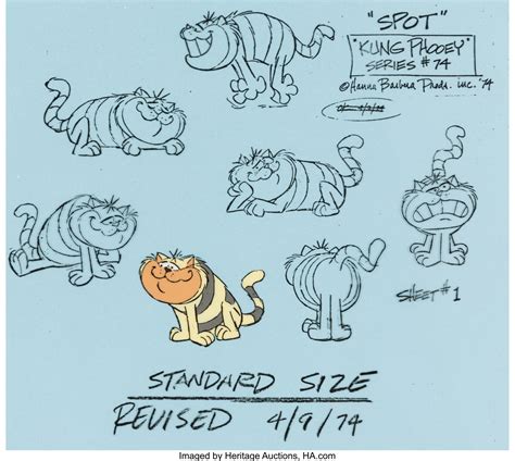 Hong Kong Phooey Spot The Cat Model Sheet Hanna Barbera 1974