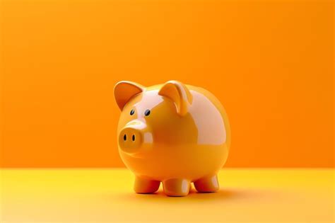 Premium AI Image A Yellow Piggy Bank With The Word Pig On It