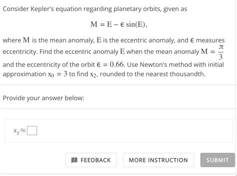 Solved Consider Kepler S Equation Regarding Planetary Chegg