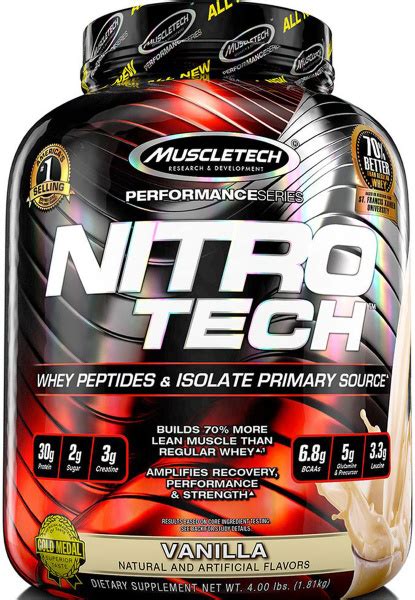 Протеин MuscleTech "Nitro Tech 4 lb", ваниль, 1,8 кг - купить с ...