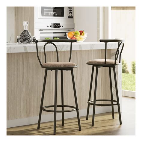 Oiiokuku Bar Stools Set Of 2kitchen Breakfast Stools With Upholstered