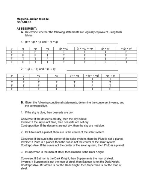 Lesson 1b Activity Pdf Logic Mathematical Logic