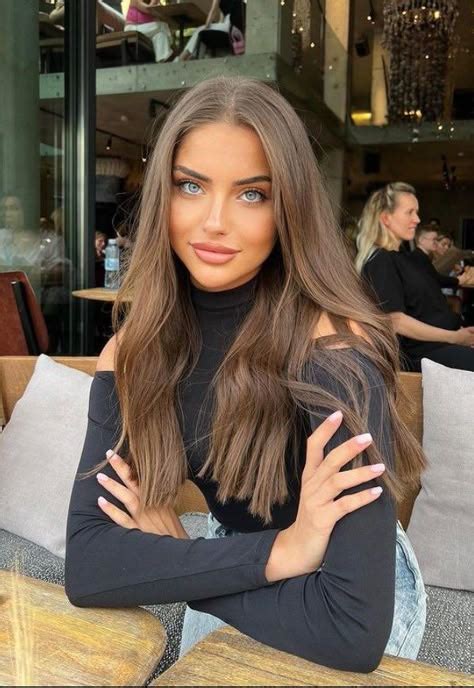 Girl Brown Hair Blue Eyes