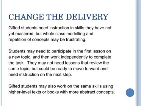 Differentiating Instruction For Gifted Learners PPT