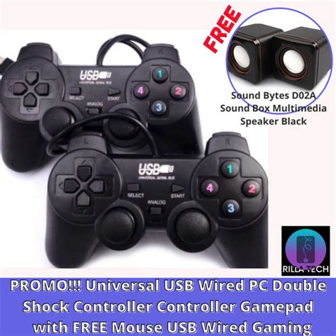 Promo Universal Usb Wired Pc Double Shock Controller Controller Gamepad With Free Mouse Usb
