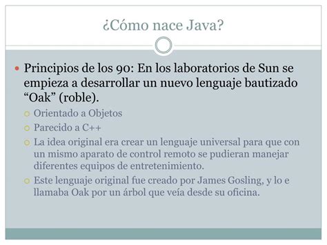 Ppt Historia Del Lenguaje Java Powerpoint Presentation Free Download
