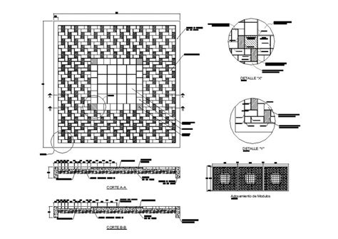Metallic Perimeter Fence Section And Constructive Structure Cad Drawing