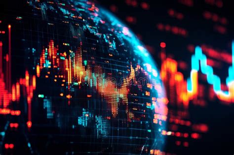Visual Representation Showcases A Globe Intertwined With Dynamic Stock Market Data Streams