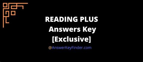 Reading Plus Answers Key 2025 Free Unlocks Answerkeyfinder