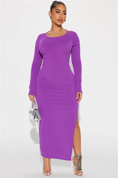 Isabella Ribbed Maxi Dress Purple Fashion Nova Dresses Fashion Nova