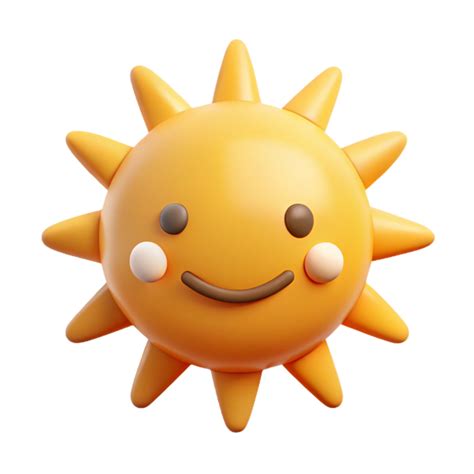Alluring Iconic Smiling Sun With Triangular Rays Symmetrical Flat Color Clean Lines With