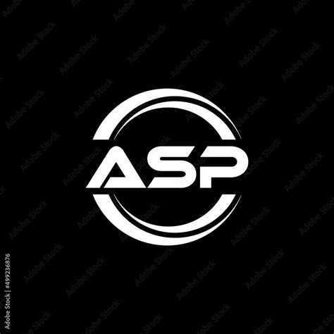 Asp Letter Logo Design With Black Background In Illustrator Vector