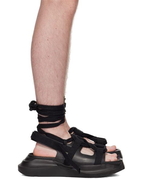 Rick Owens Black Geth Sandals For Men Lyst