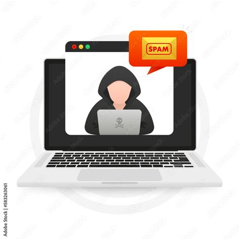 Hacker Cyber Criminal With Laptop Stealing User Personal Data Hacker Attack And Web Security