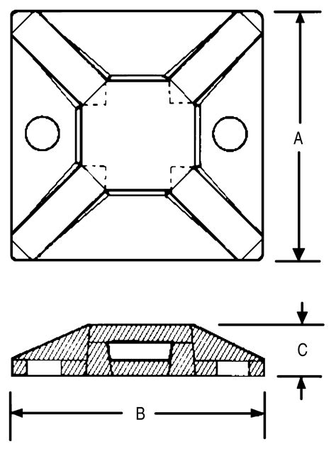 Ctb075ra4m Cable Tie Mounting Base Rubber Adhesive Natural
