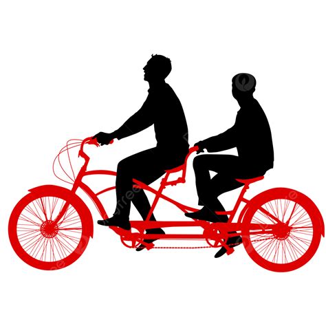 흰색 배경에 탠덤 자전거의 실루엣 배경 자전거 타기 벡터 Png 일러스트 및 벡터 에 대한 무료 다운로드 Pngtree