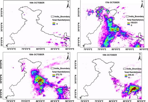 Daily Accumulated Rainfall Of Northern Part Of India During 16th19th Download Scientific