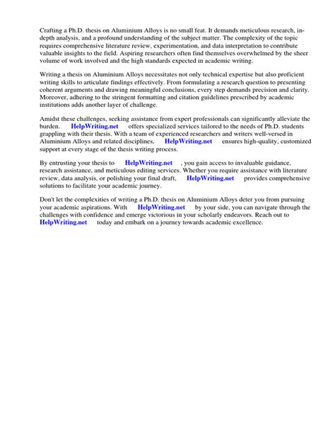 Phd Thesis On Aluminium Alloys Pdf Aluminium Aluminium Oxide