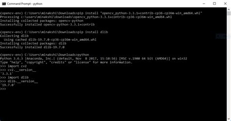 Install Opencv And Dlib On Windows Python Only Learnopencv