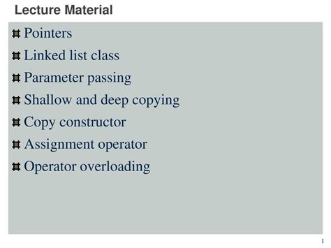 shallow and deep copying copy constructor assignment operator ppt