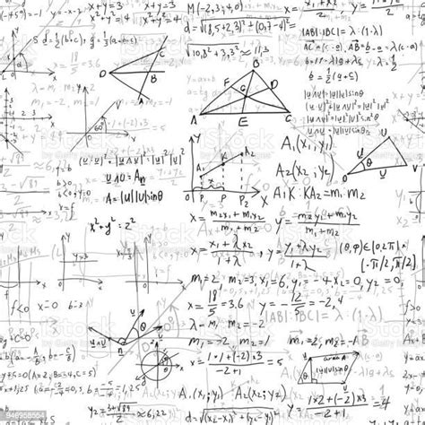 Math Education Vector Seamless Pattern With Handwritten Formulas Tasks Plots Calculations And