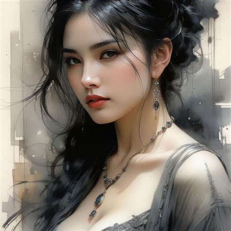 Beautiful Asian Girl With Long Hair 3d Illustration Beautiful Asian