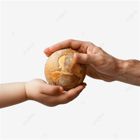 성인 손이 어린이에게 지구본을 전달하는 순간을 포착하는 이미지 일반은 손을 강조하기 위해 사용되며 빵과 시리얼 지구본을 사용하여 만든 지구본 성인과 어린이의 손 일반 회색