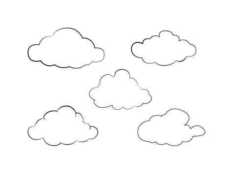 ภาพระบายสีเมฆห้าก้อน ดาวน์โหลด พิมพ์ หรือระบายสีออนไลน์ได้ฟรี