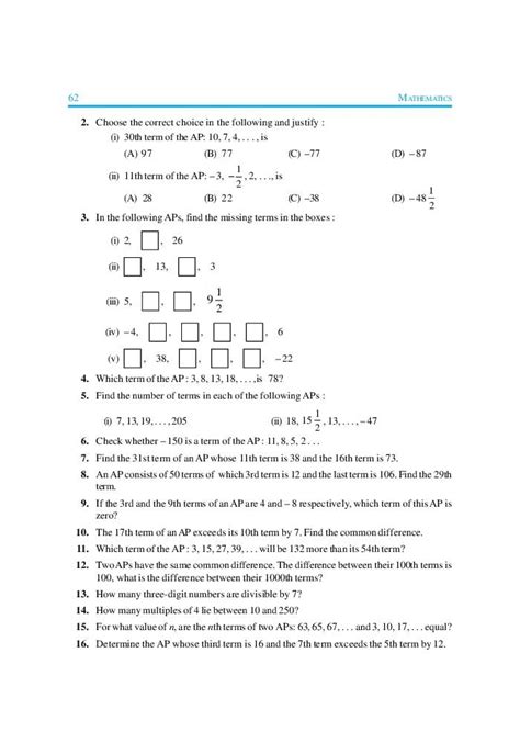 Ncert Book Class 10 Maths Chapter 5 Arithmetic Progressions Pdf Aglasem