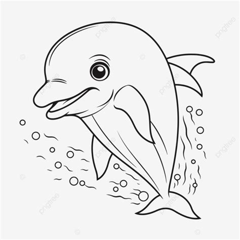 귀여운 돌고래 인쇄용 색칠 페이지 개요 스케치 드로잉 벡터 돌고래 만화 그리기 돌고래 만화 개요 돌고래 만화 스케치 Png 일러스트 및 벡터 에 대한 무료 다운로드