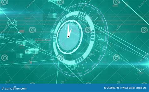 Animation Of Dots Connected With Lines Digits In Circle Graphs Glare And Data Over Digital