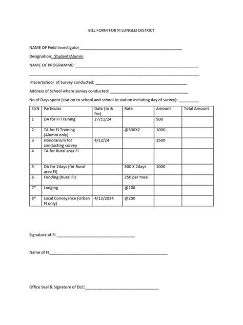 Bill Form Copy Pdf