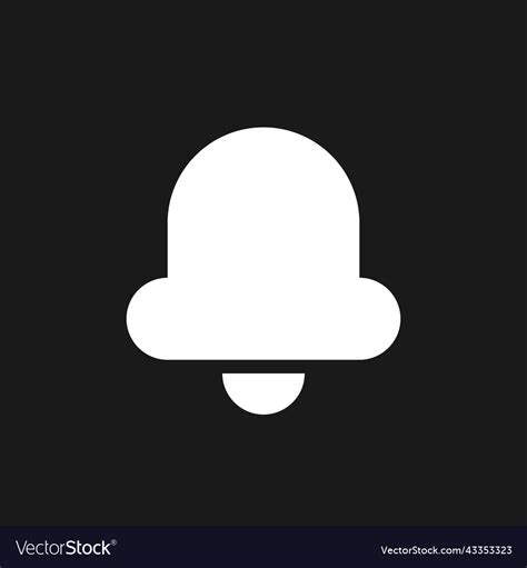 Notifications Dark Mode Glyph Ui Icon Royalty Free Vector