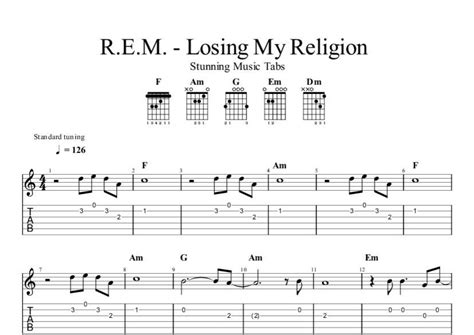 Rem Losing My Religion Tab Chords Stunning Music Tabs
