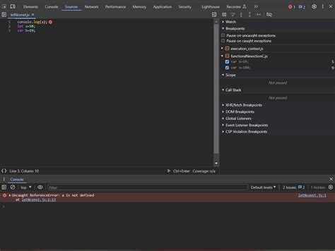 javascript uncaught referenceerror a is not defined instead of referenceerror cannot