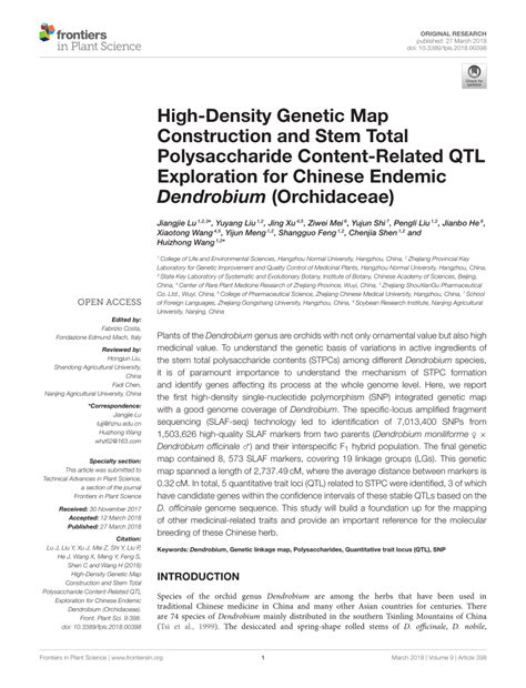 Pdf High Density Genetic Map Construction And Stem Total