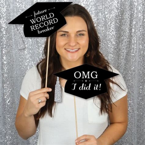 Big Dot Of Happiness Hilarious Graduation Caps Silver Grad Party Photo